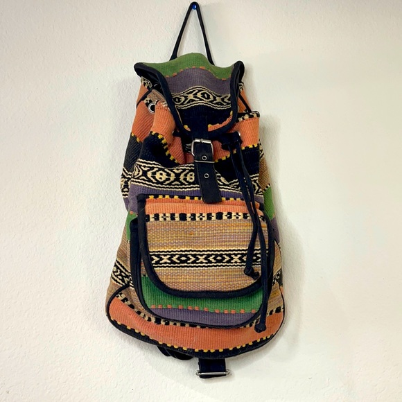 Vintage | Bags | Vintage 9s Cotton Woven Aztec Tribal Mexican Native ...